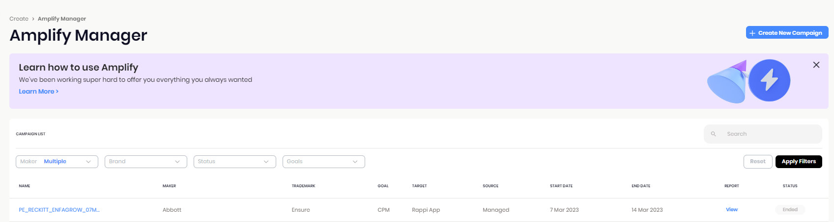 Reporting Amplify – Learning Hub